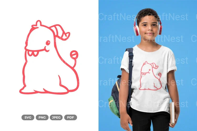 Kawaii Monster Doodle Clipart Bundle