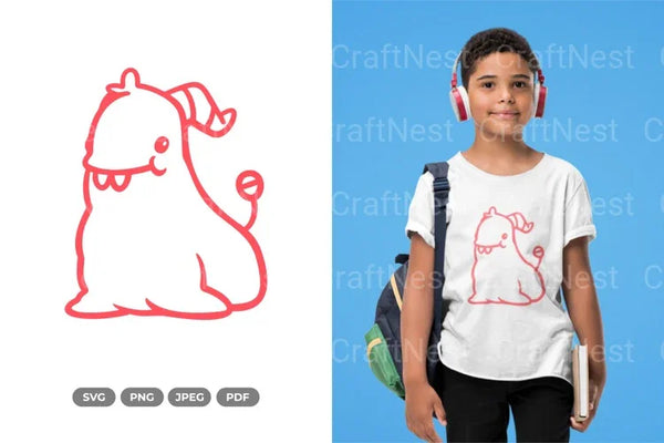 Kawaii Monster Doodle Clipart Bundle