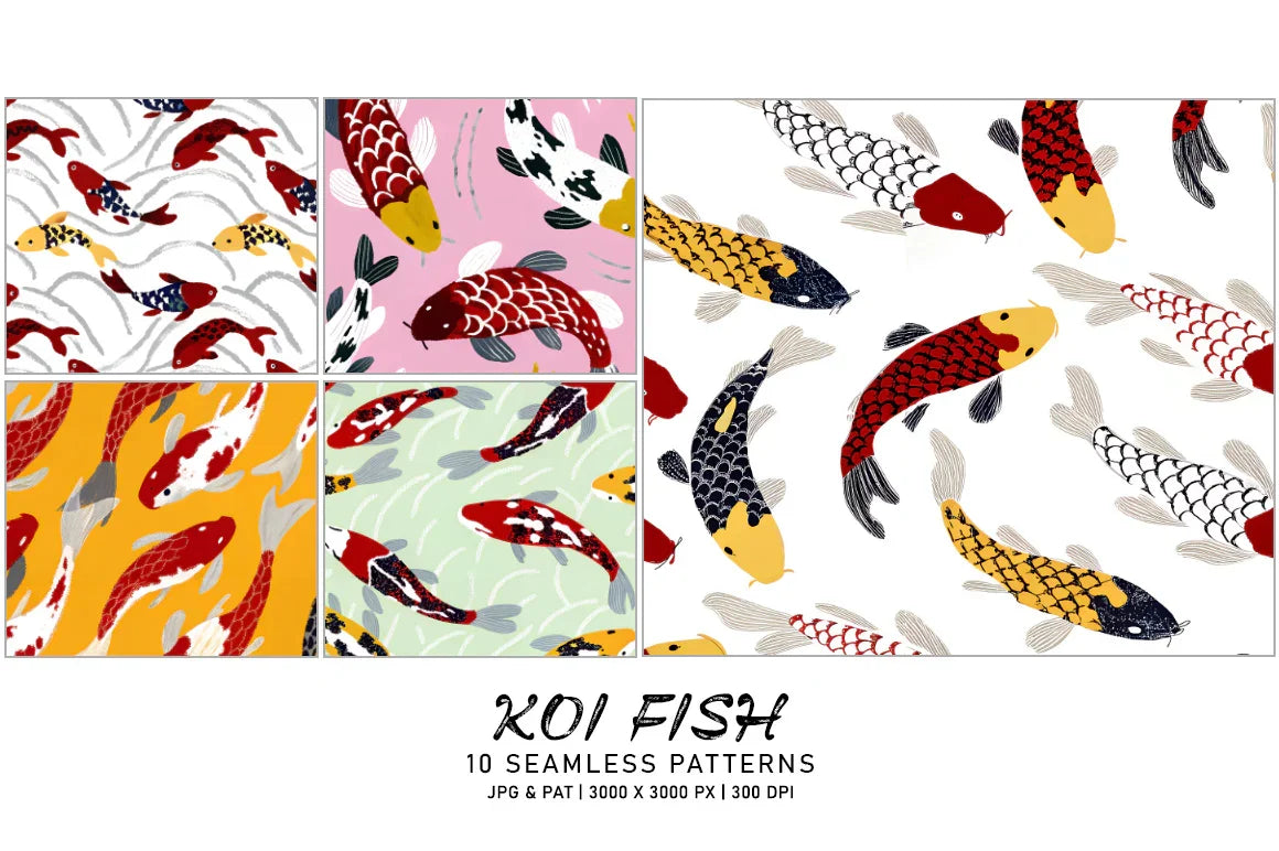 Koi Fish Patterns - Asian