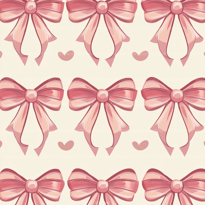 Coquette Bow Pattern Seamless Digital Paper
