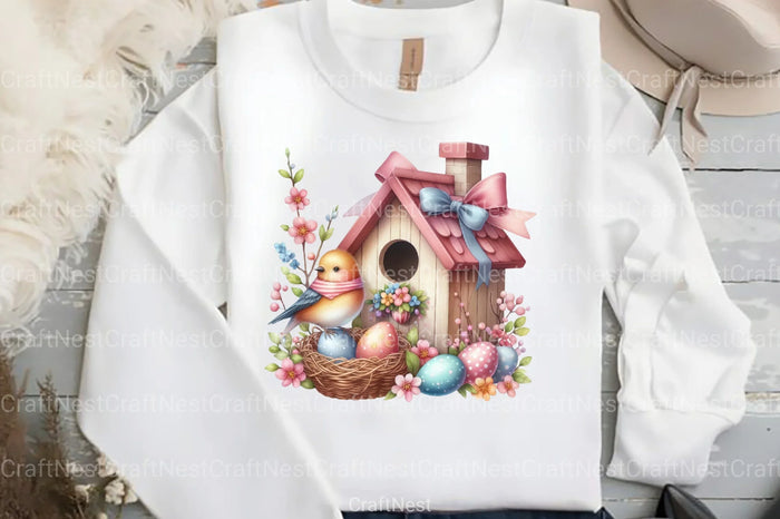 Spring Birdhouse Clipart Bundle