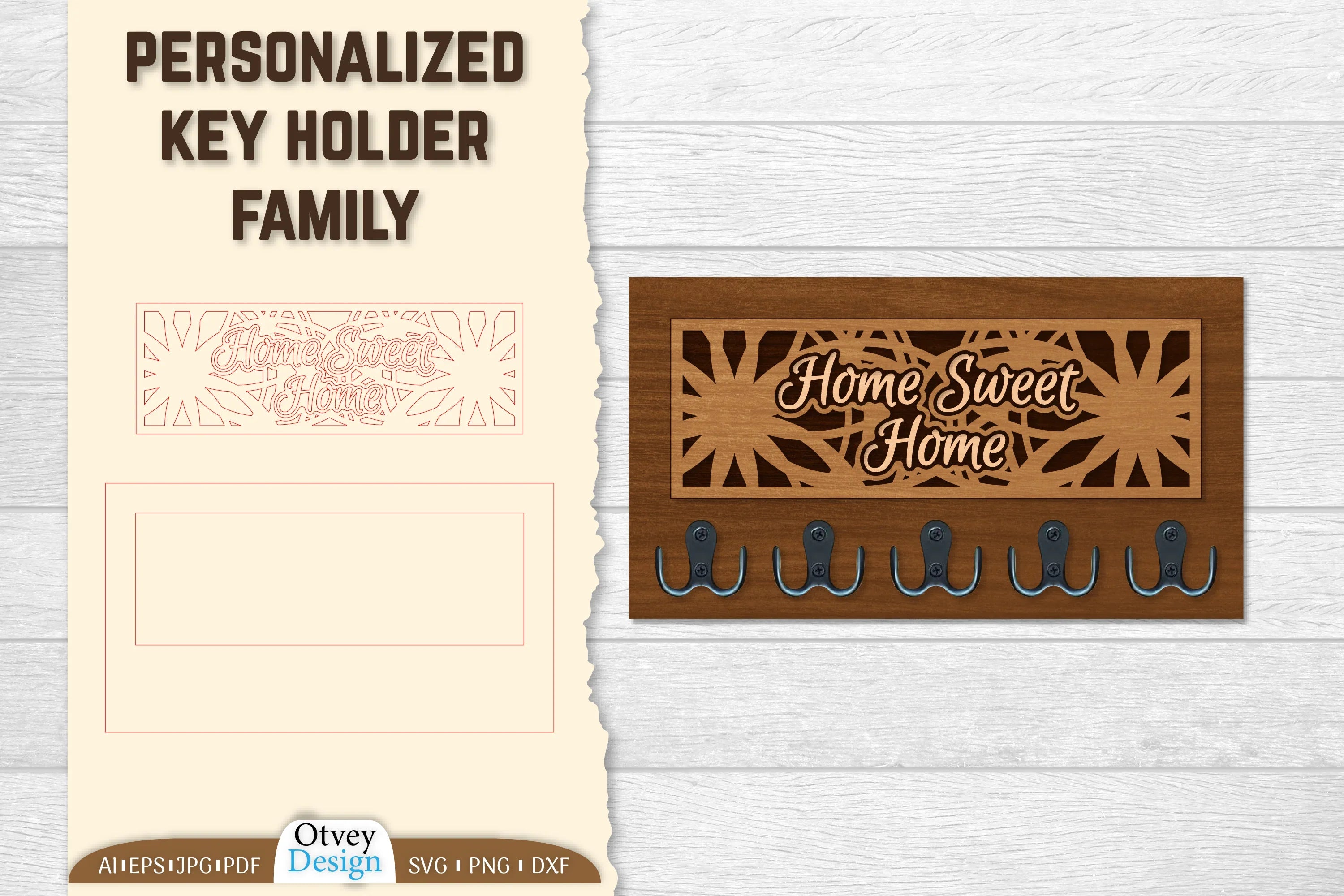 Personalized Key Holder Lasercut SVG Bundle