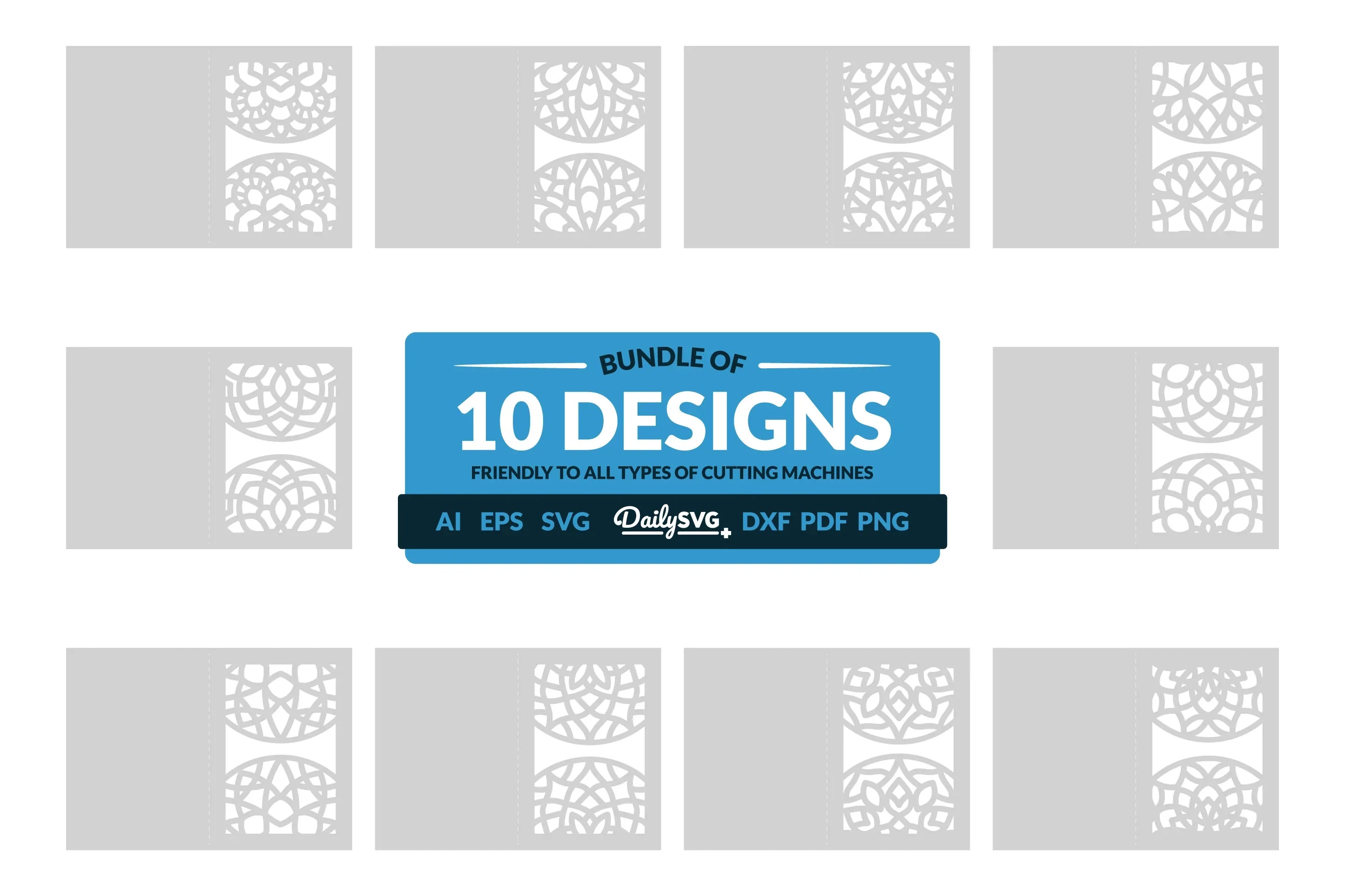 Daily Mandala Mirror Greeting Card Papercut Clipart