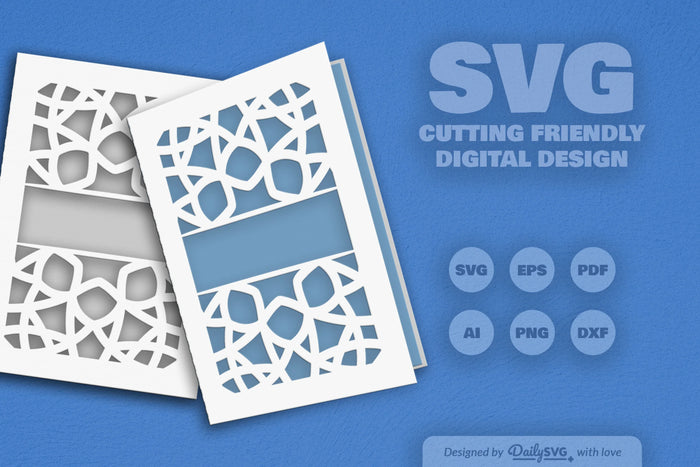 Daily Mandala Split Greeting Card Papercut Clipart