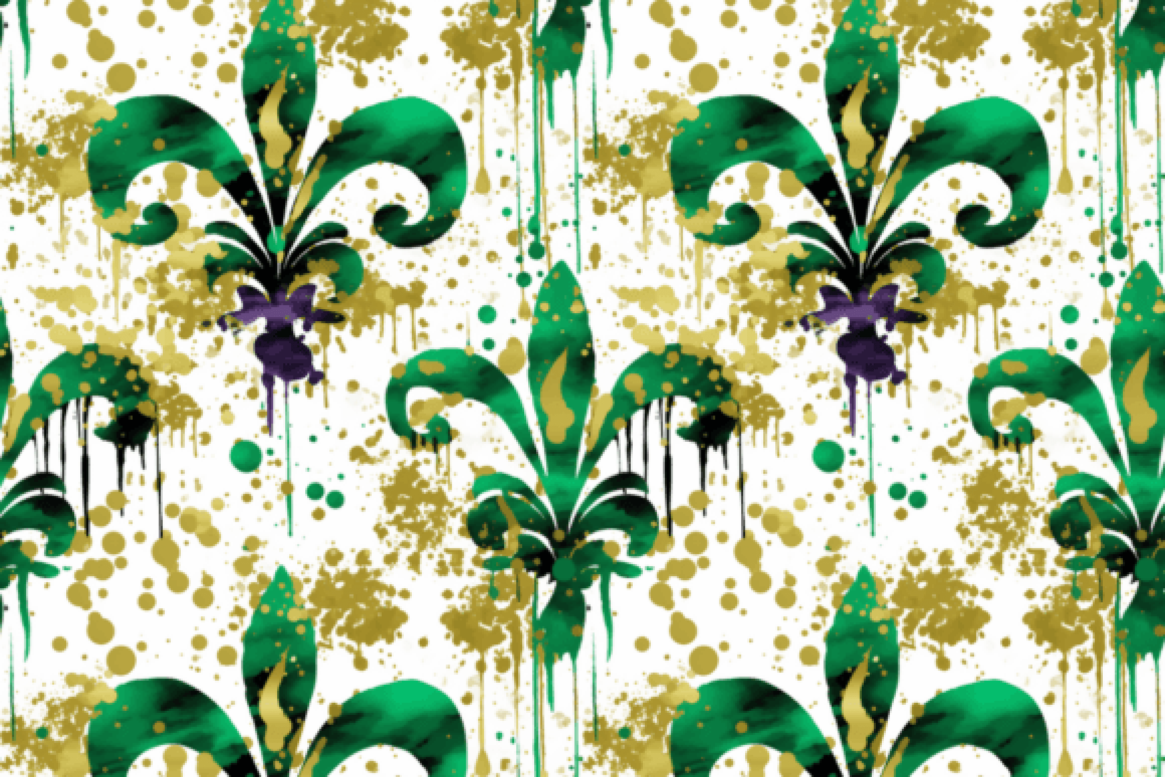 Mardi Gras Green Seamless Digital Paper