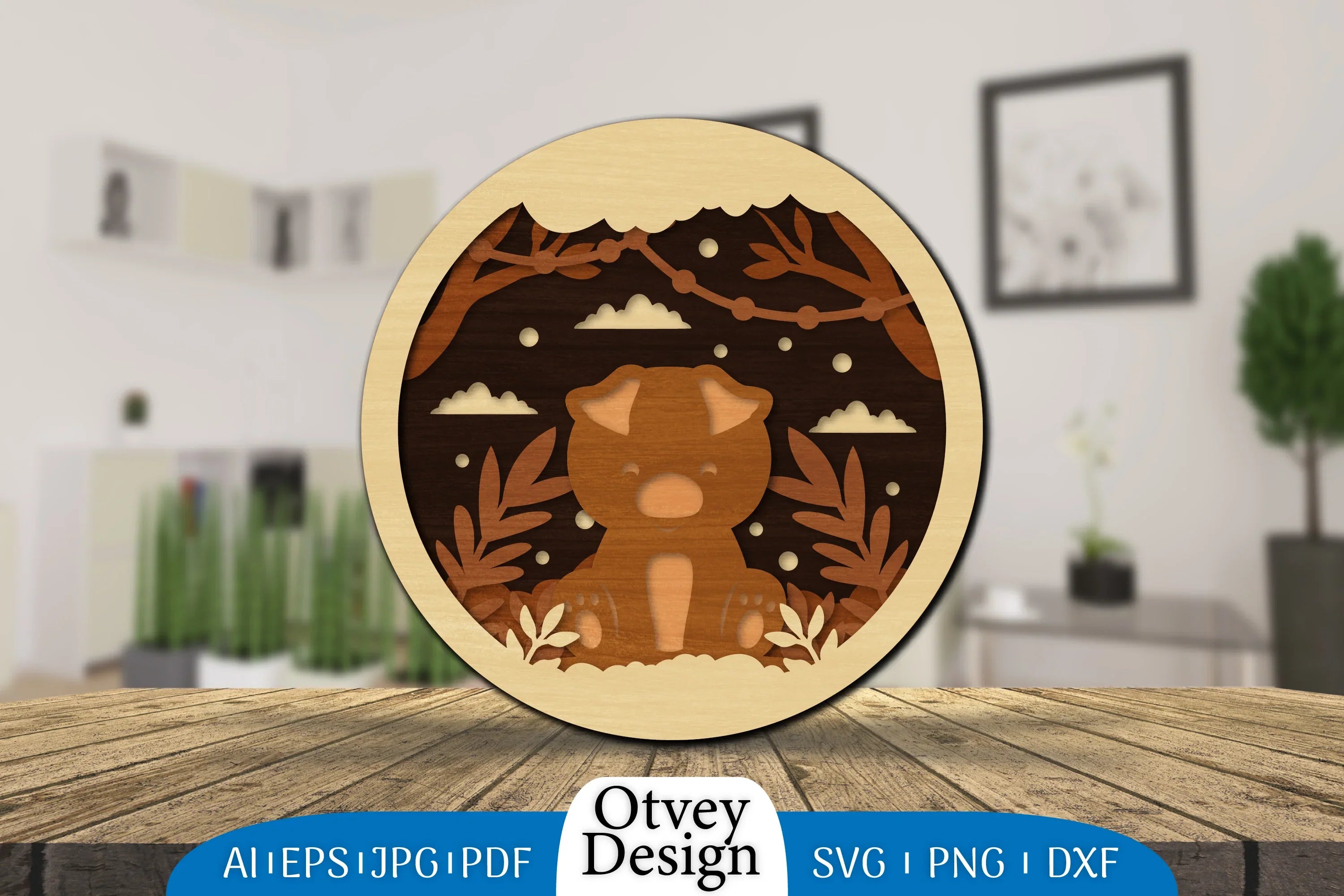 3D Layered Animals Lasercut SVG Bundle