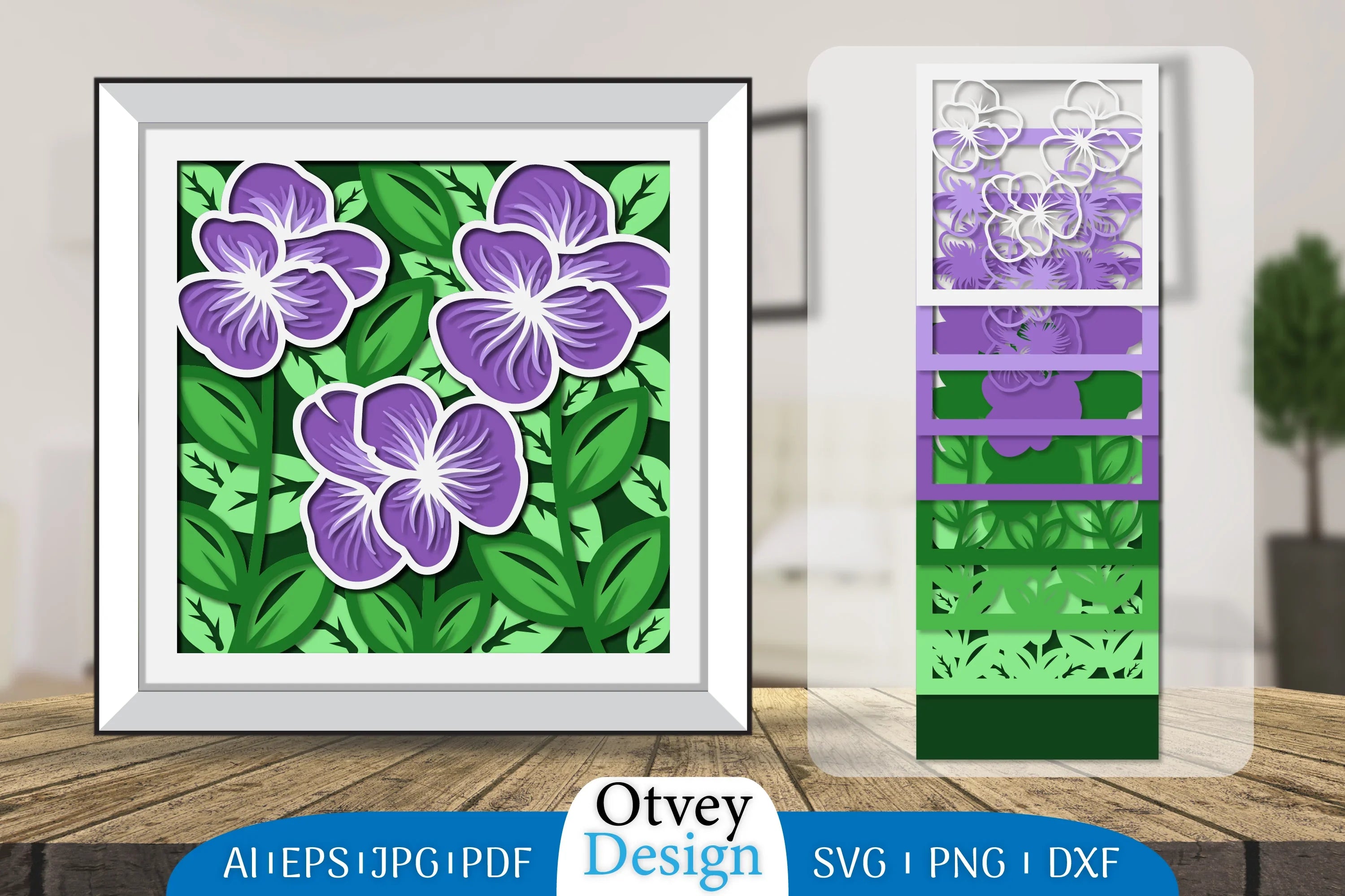 3D Layered Flower Papercut SVG Bundle