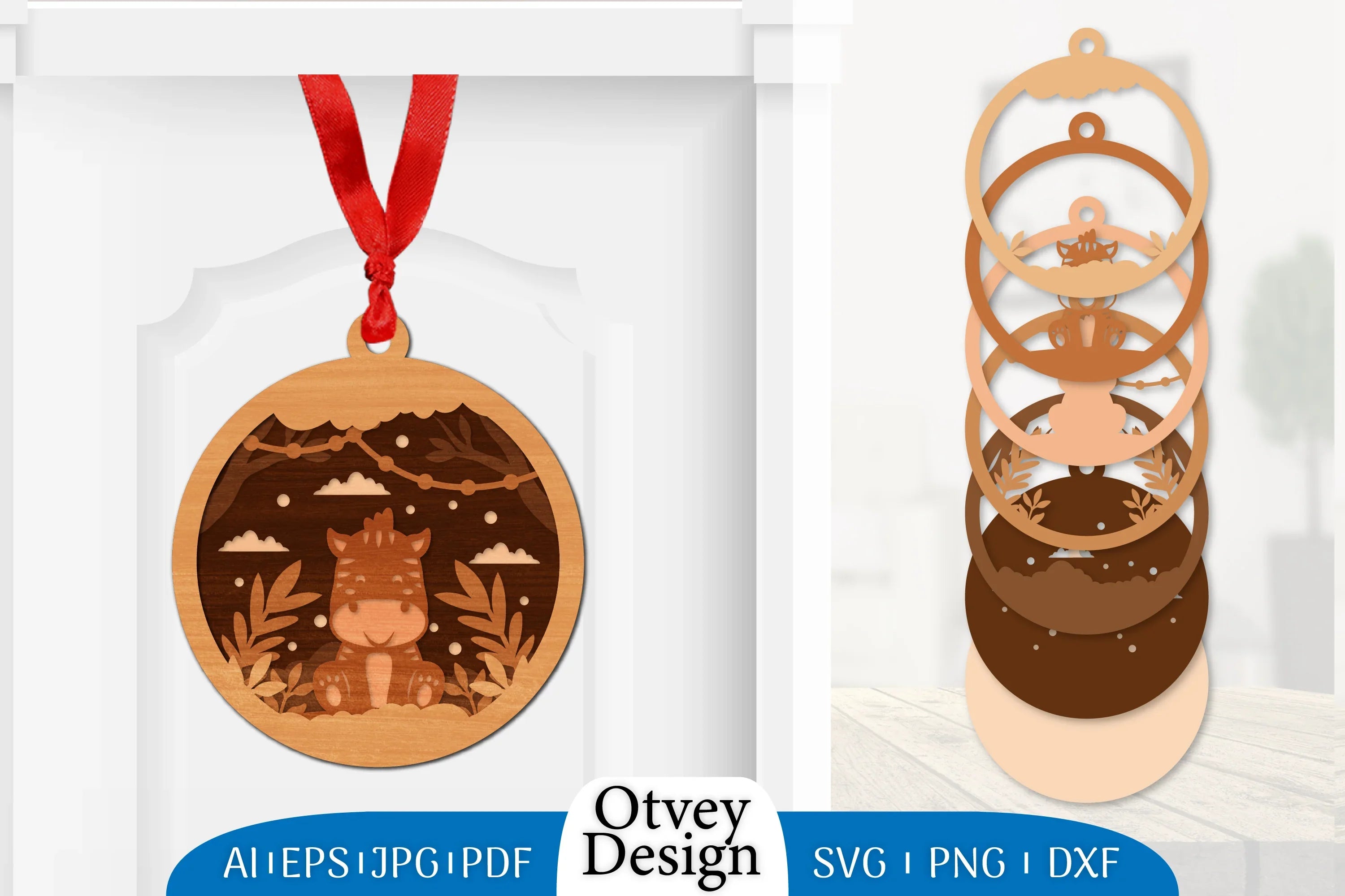 Animals 3D Ornament Layered Lasercut SVG Bundle