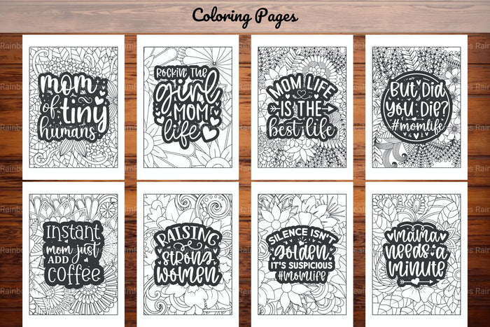 Funny Mom Quotes Coloring Book