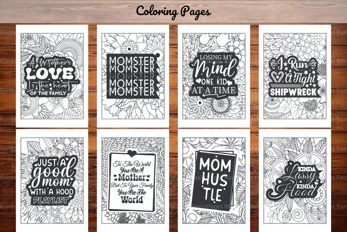 Funny Mom Quotes Coloring Book