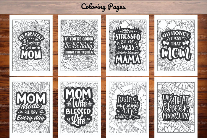 Funny Mom Quotes Coloring Book