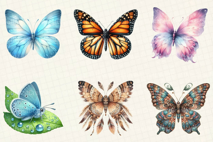 Butterfly Sublimation Clipart Bundle
