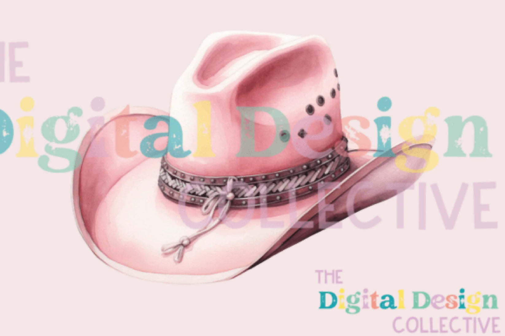 Stylish Pink Cowboy Hat Clipart Bundle