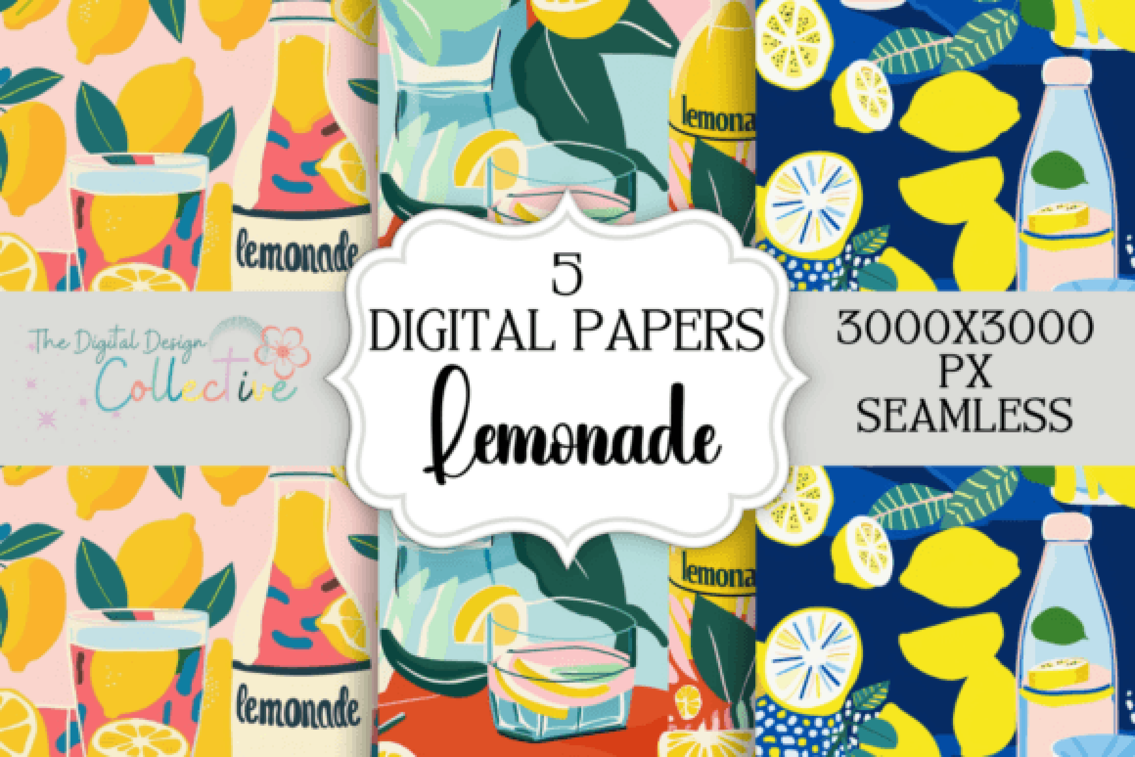 Pink Lemonade Seamless Digital Paper