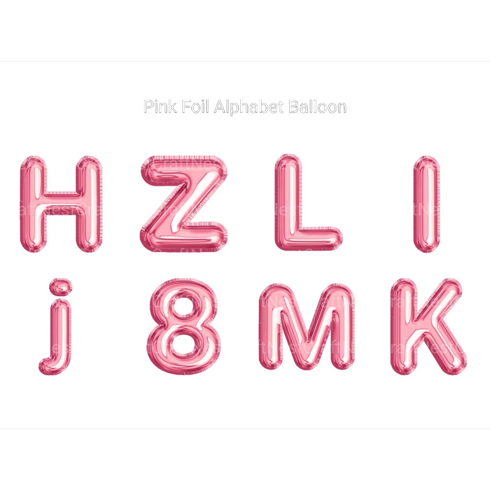 Pink Foil Alphabet Balloon Clipart