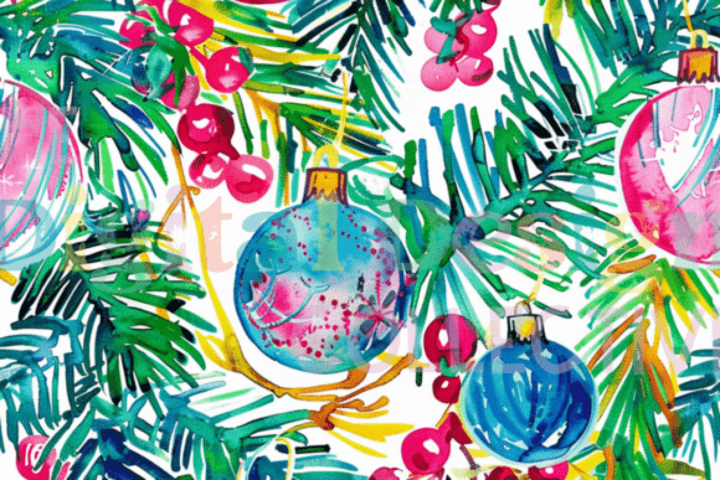 Preppy Lilly Inspired Christmas Seamless Digital Paper