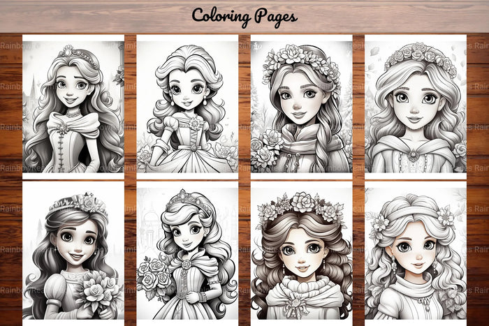Cute Princess Adult Coloring Pages