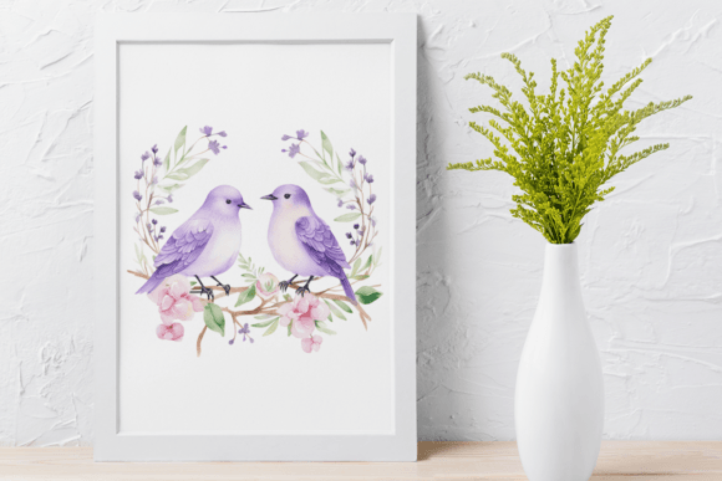Purple Birds Clipart Bundle
