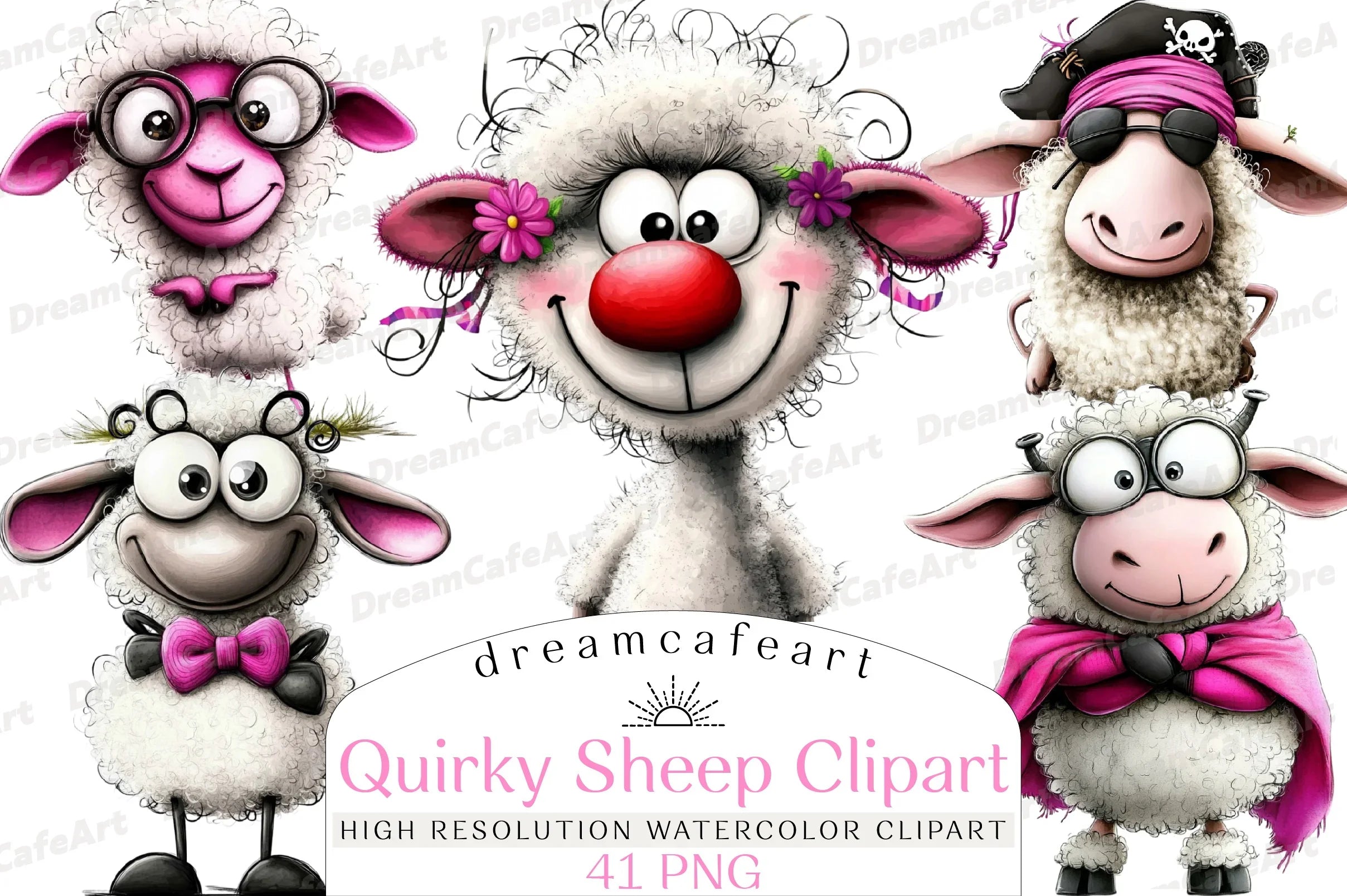 Quirky Sheep Clipart Bundle