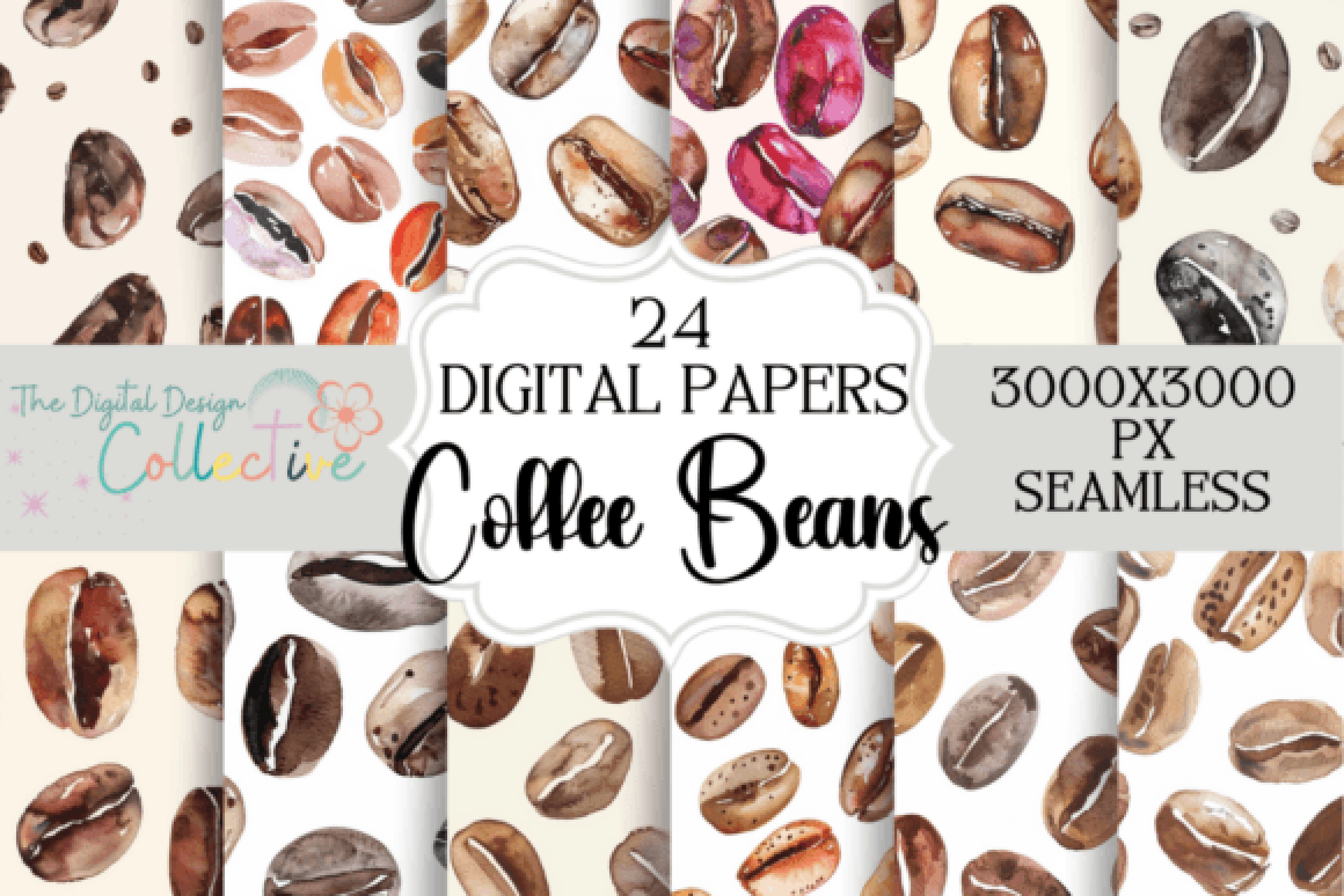 Seamless Coffee Beans Digital Paper