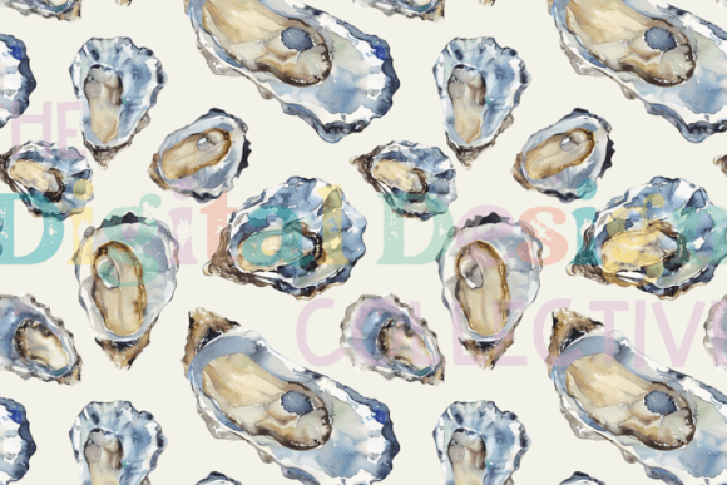 Seamless Oyster Digital Paper Pack