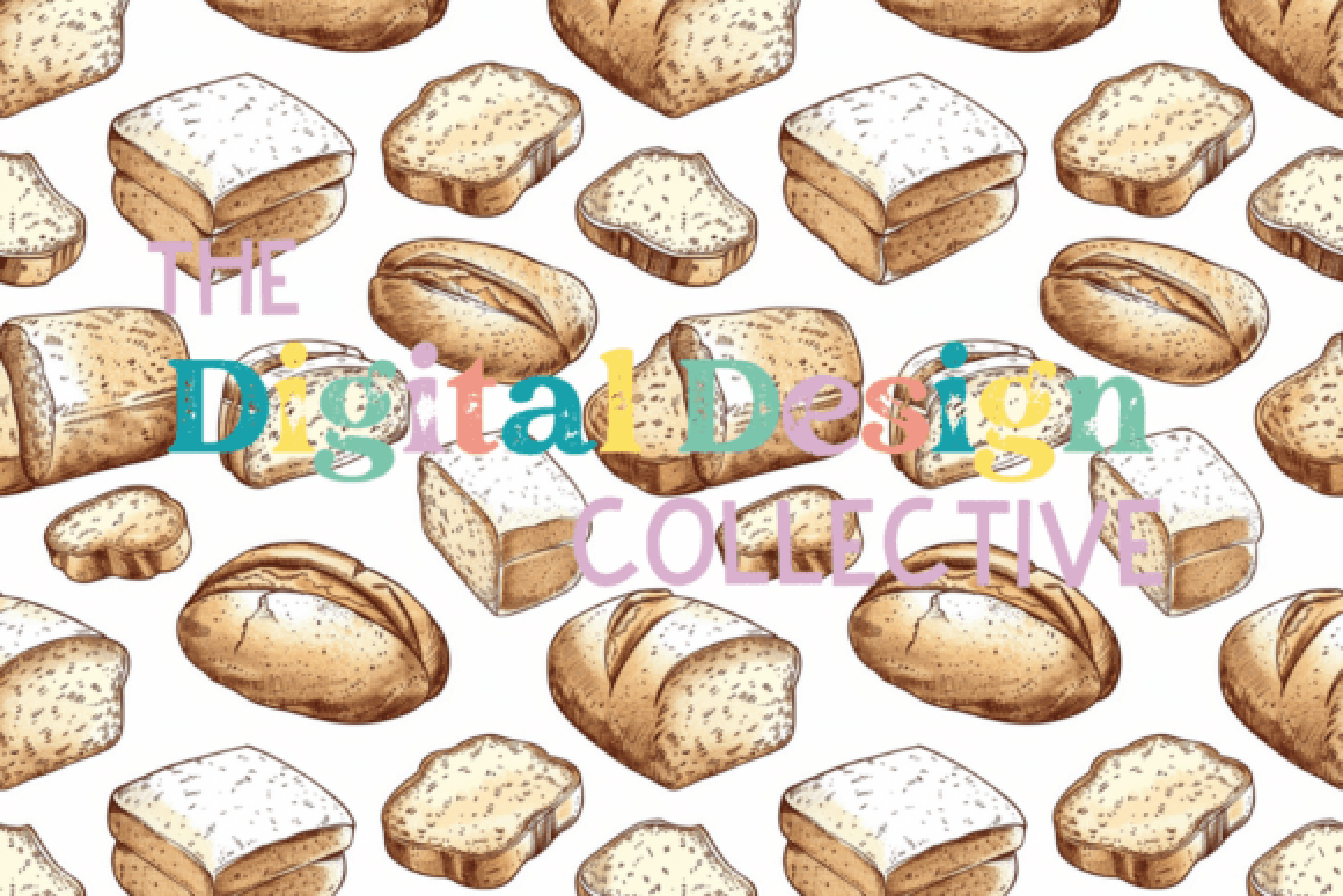 Seamless Sourdough Bread Digital Paper Design