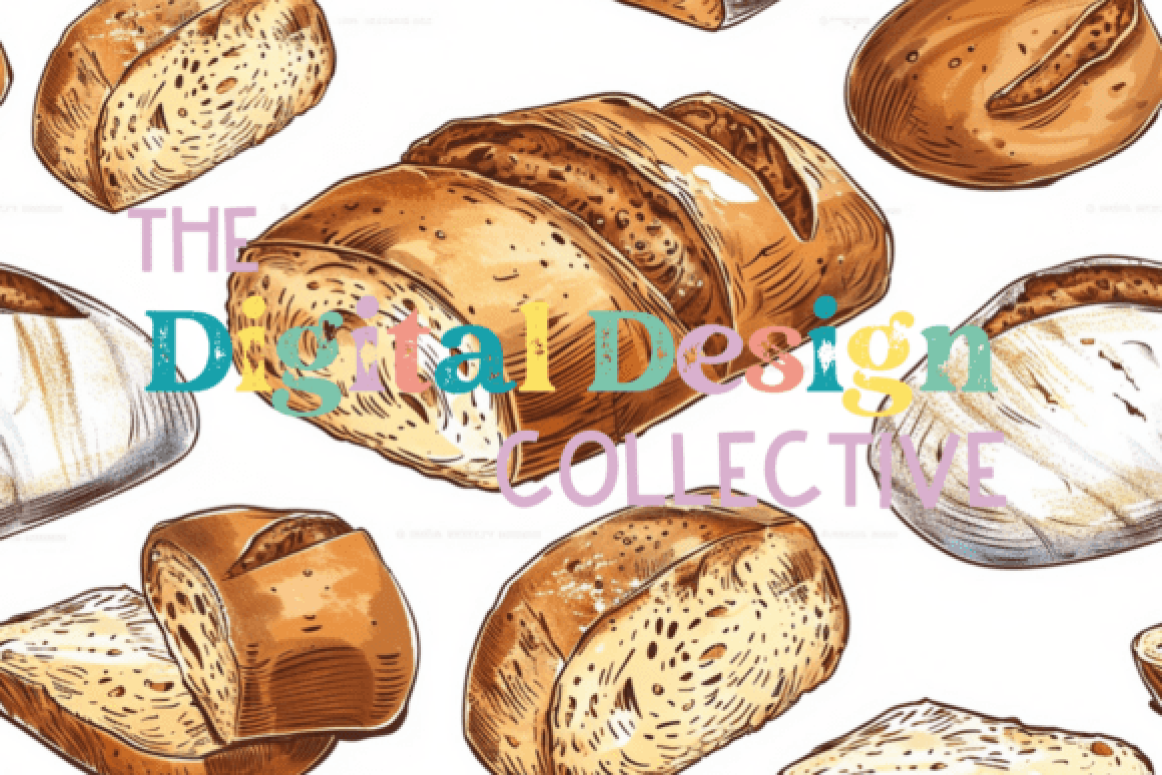 Seamless Sourdough Bread Digital Paper Design