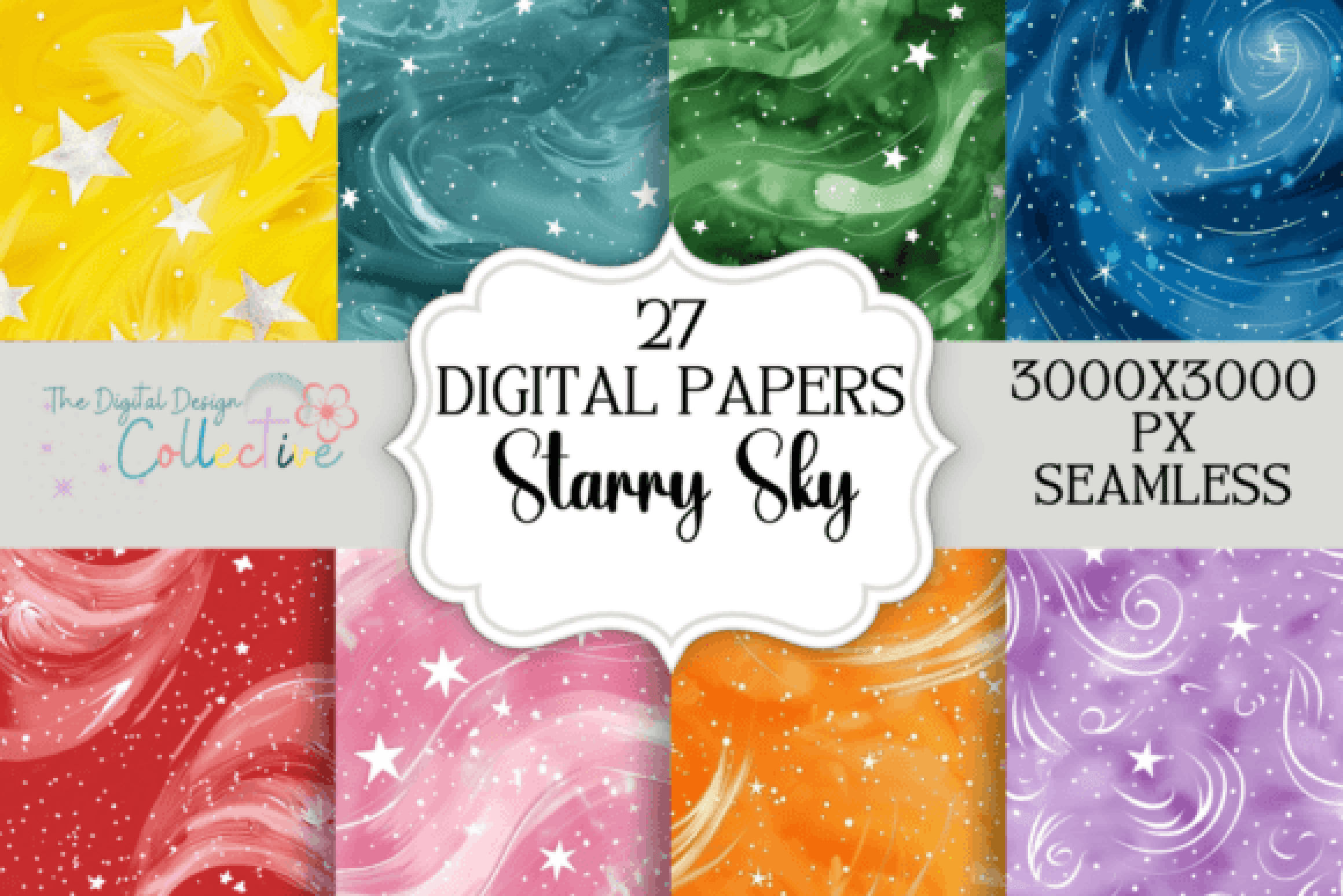 Seamless Star Pattern Digital Paper