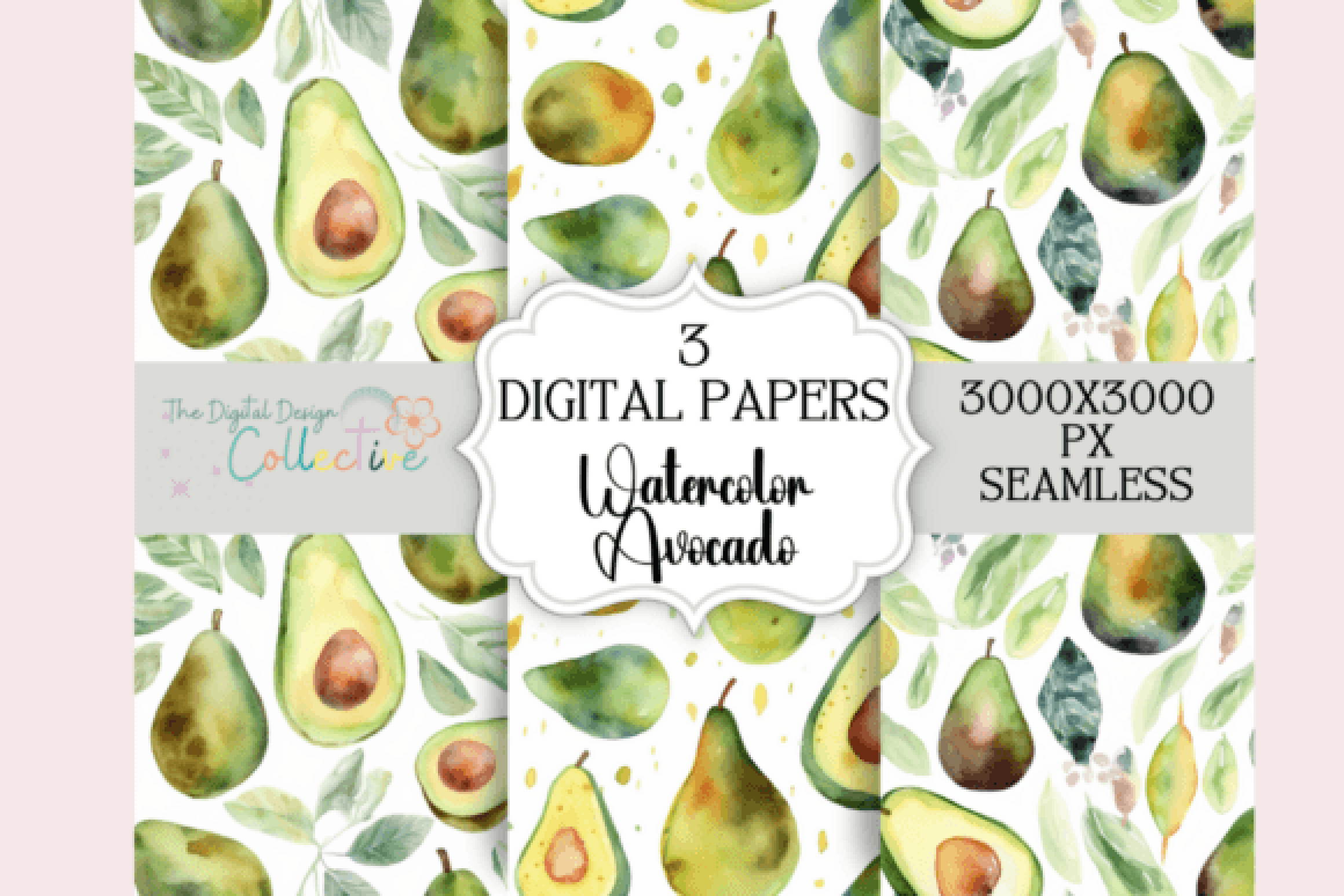 Seamless Avocado Patterns