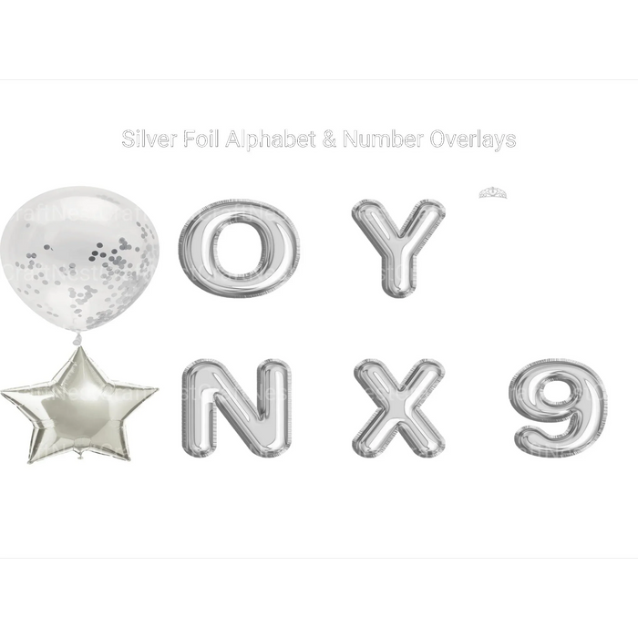 Silver Foil Alphabet Overlays Clipart