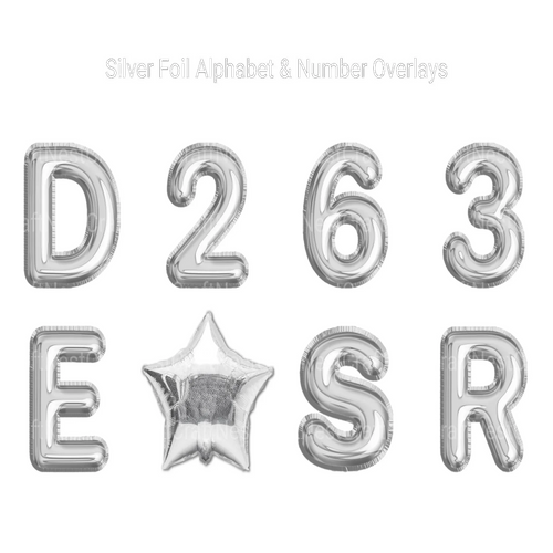 Silver Foil Alphabet Overlays Clipart