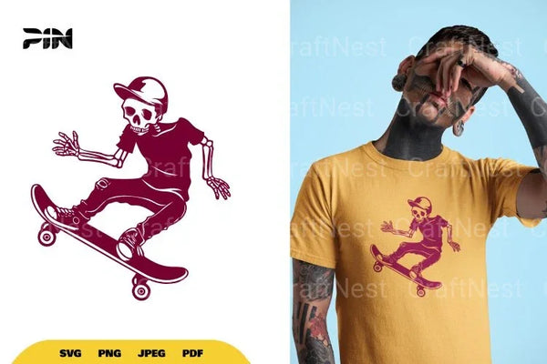 Skate Skull Halloween SVG Bundle Clipart