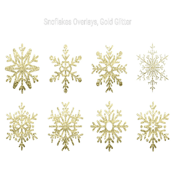 Gold Glitter Snowflakes Clipart