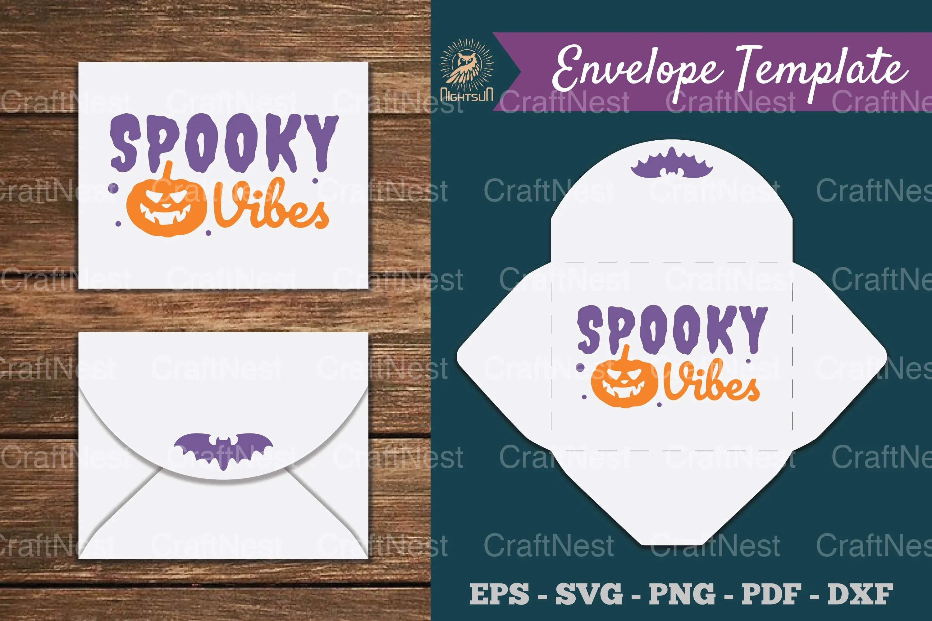 Spooky Vibes Envelope Template SVG Bundle