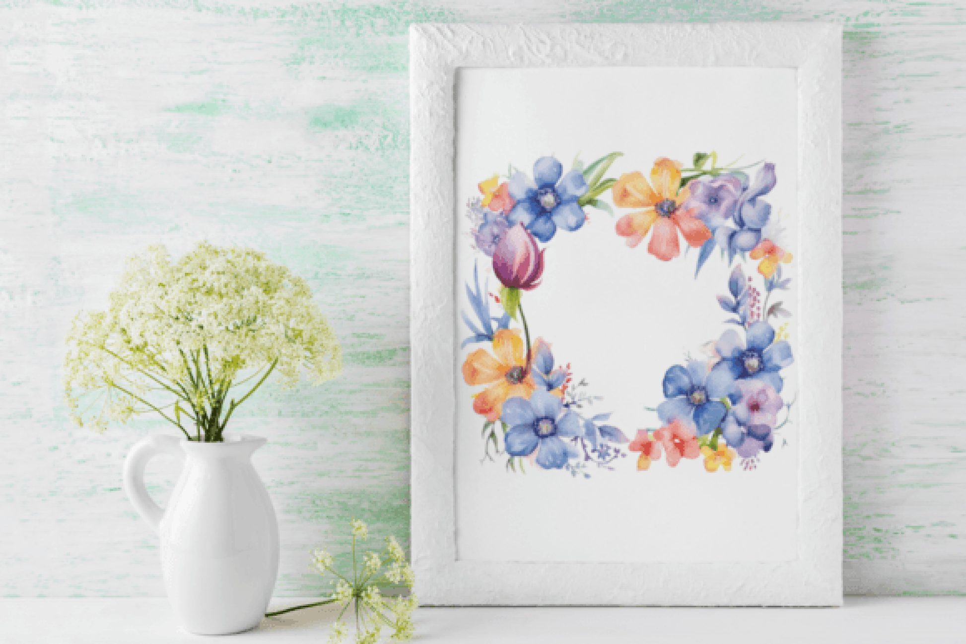 Spring Wildflower Frames Clipart Bundle