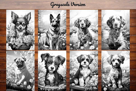 Spring Dogs Coloring Books