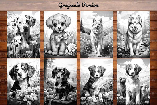 Spring Dogs Coloring Books