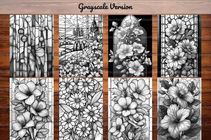 Stained Glass Summer Coloring Books