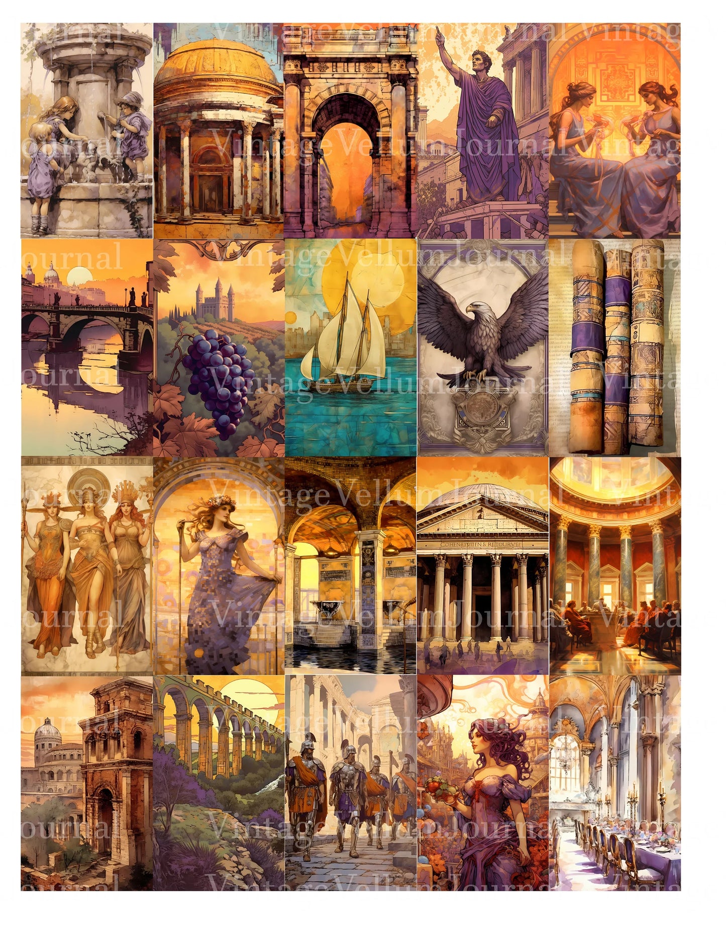Ancient Roman Junk Journal Pages