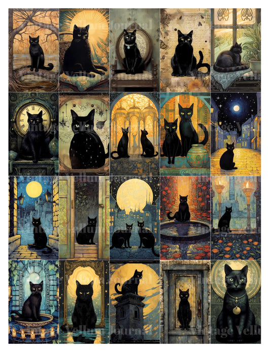 Black Cats Junk Journal Pages