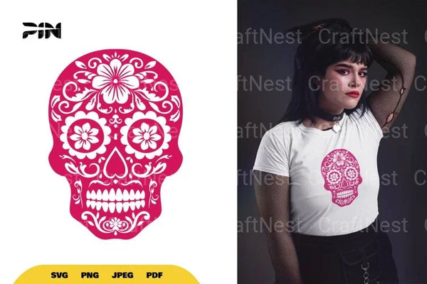 Sugar Skull Halloween SVG Bundle Clipart