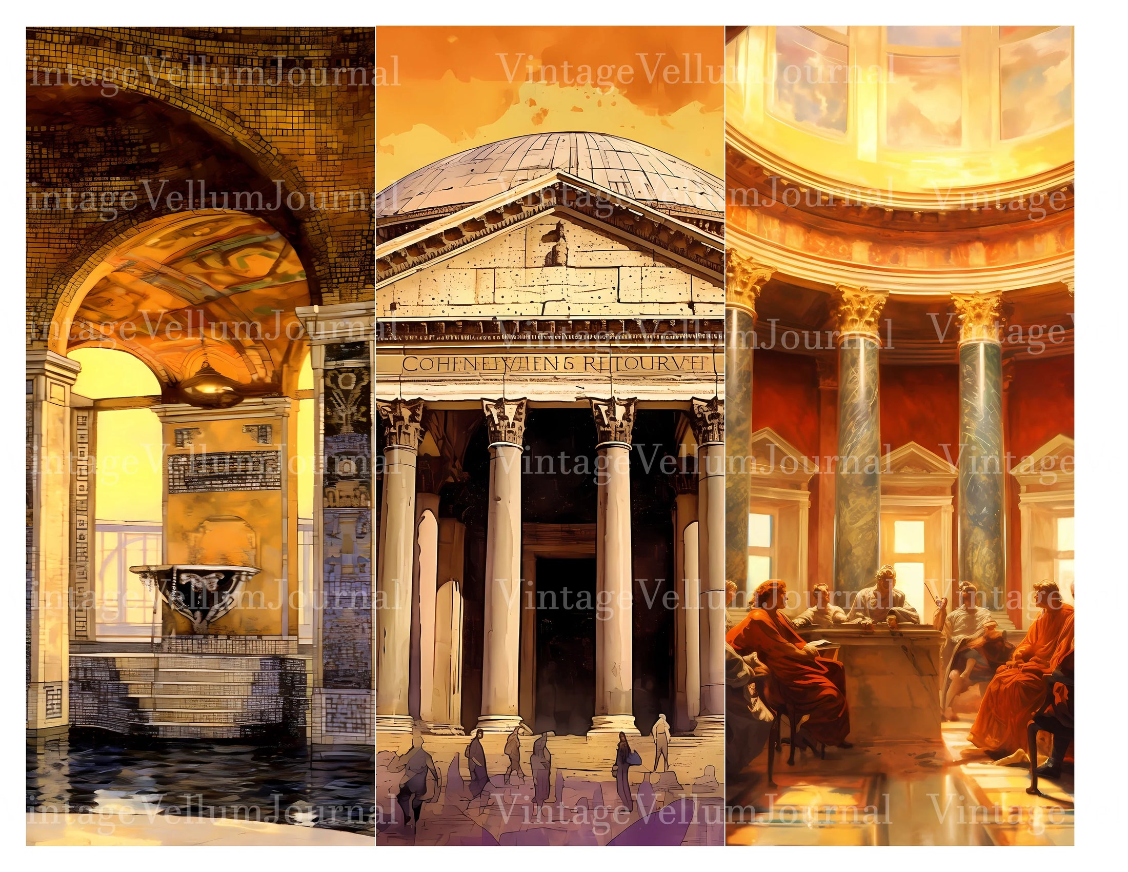 Ancient Roman Junk Journal Pages