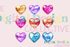 Valentine Disco Heart Clipart Bundle