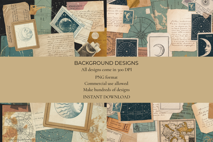 Vintage Astrology 3 Junk Journal Papers