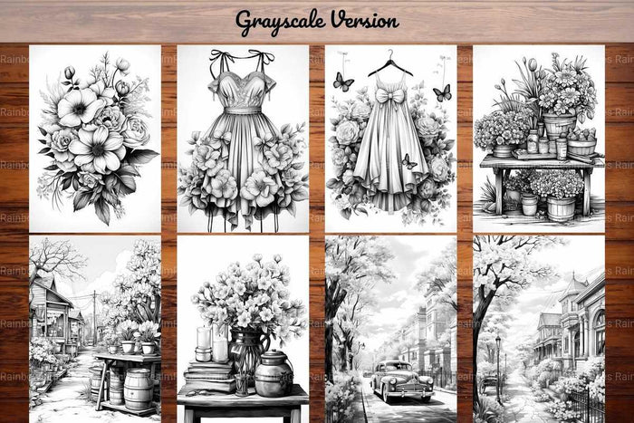 Vintage Spring Coloring Books