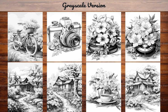 Vintage Spring Coloring Books