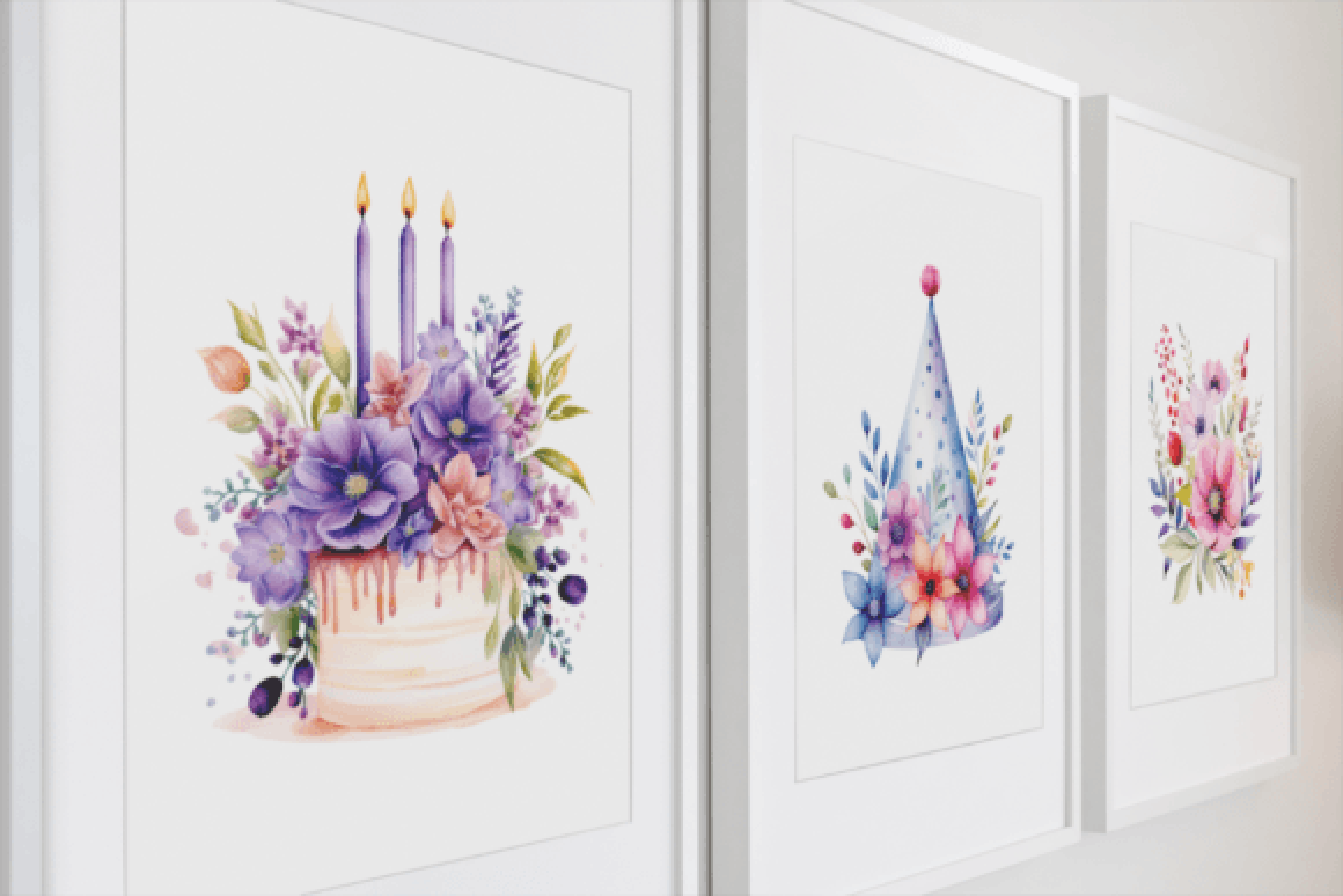 Floral Boho Birthday Clipart Bundle