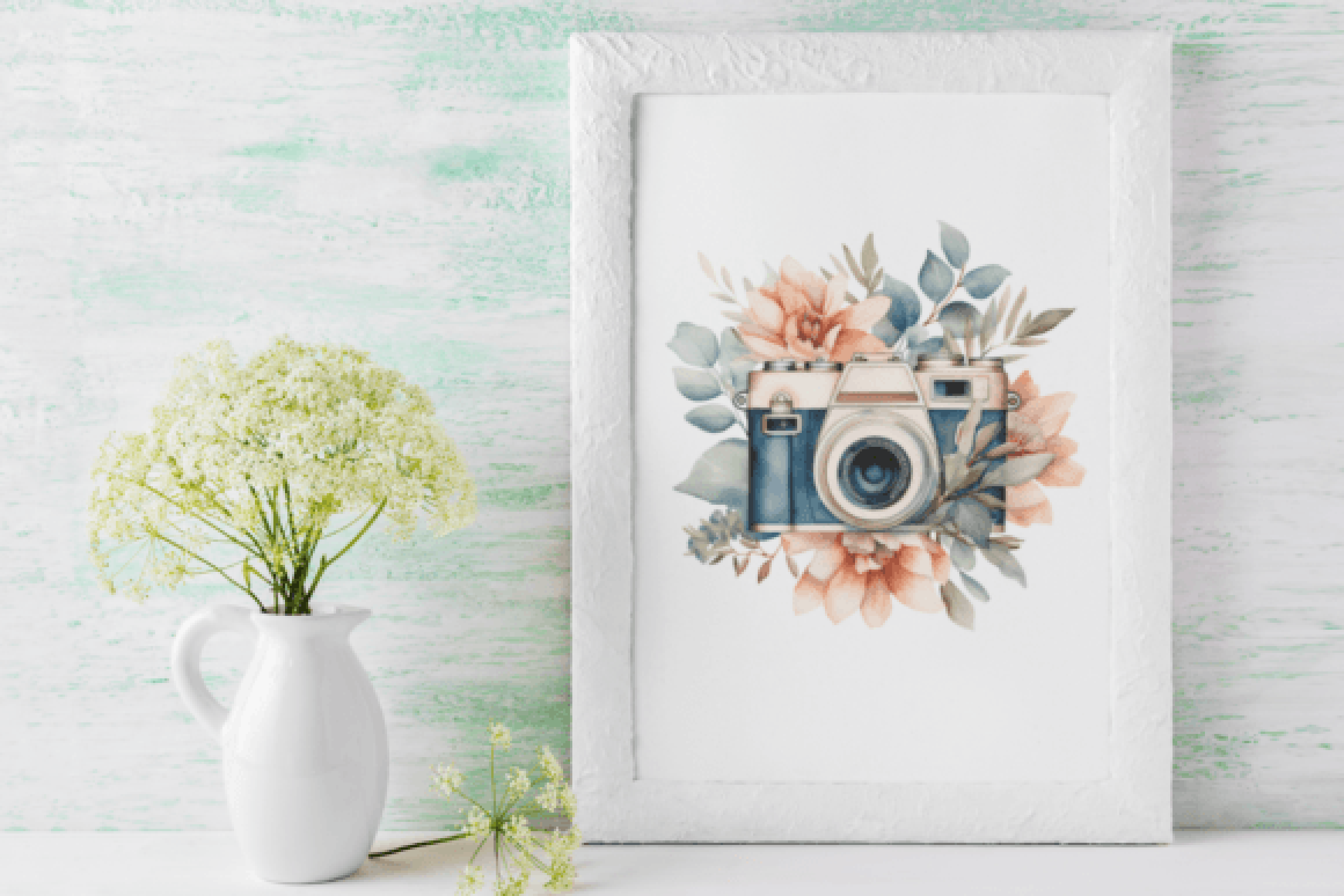 Floral Cameras Clipart Bundle