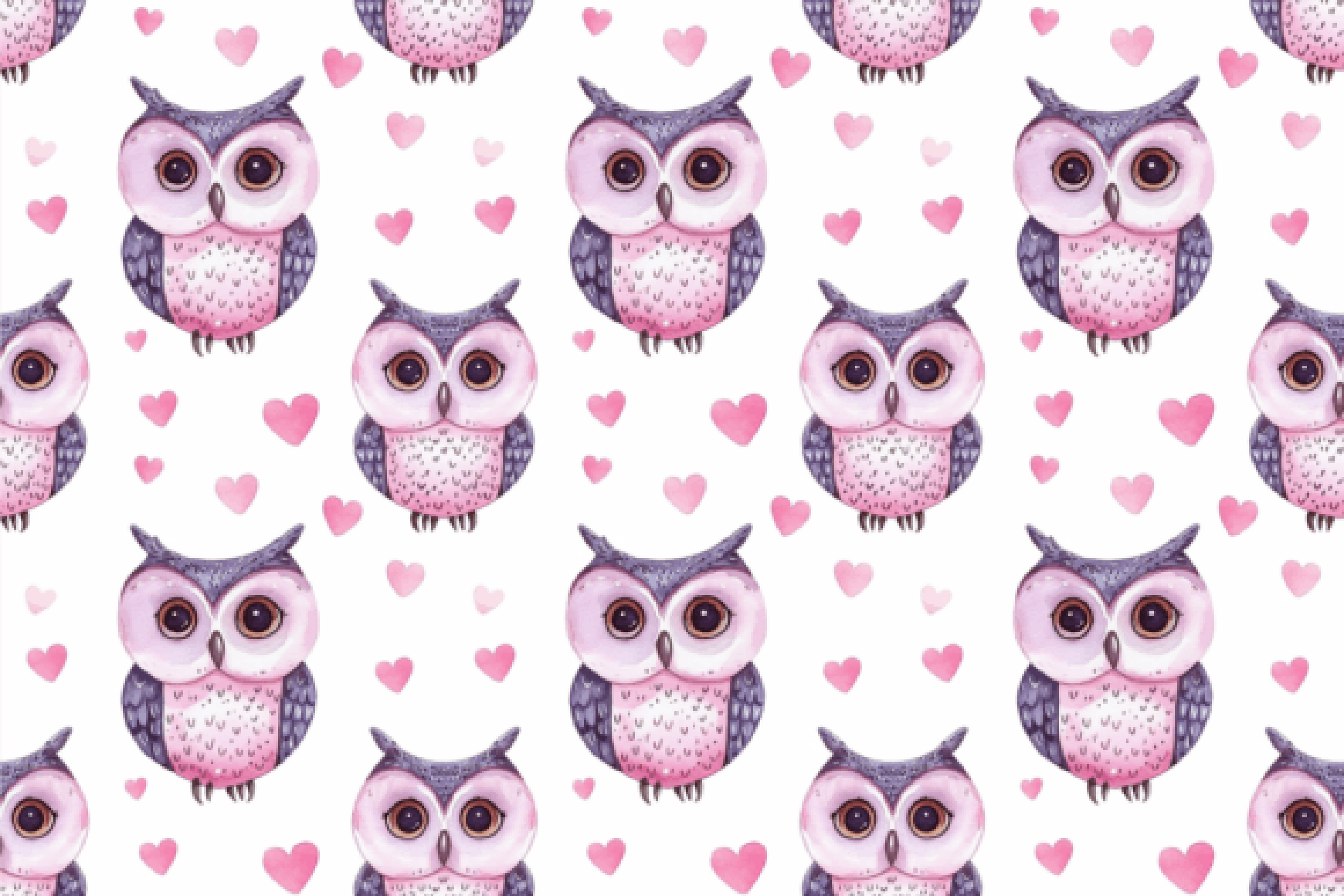 Charming Hearts Owl Digital Paper
