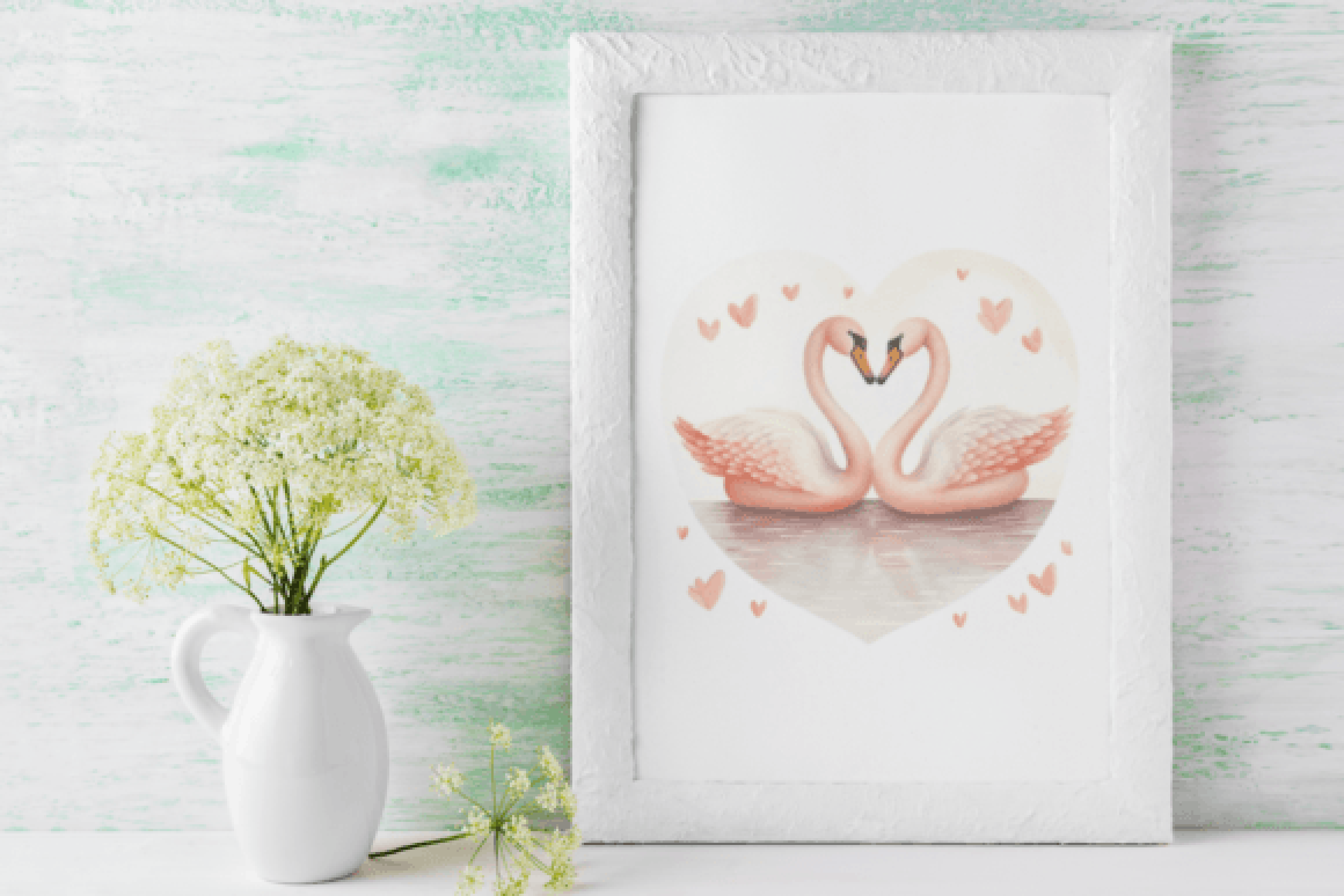 Valentine's Day Swans Clipart Bundle